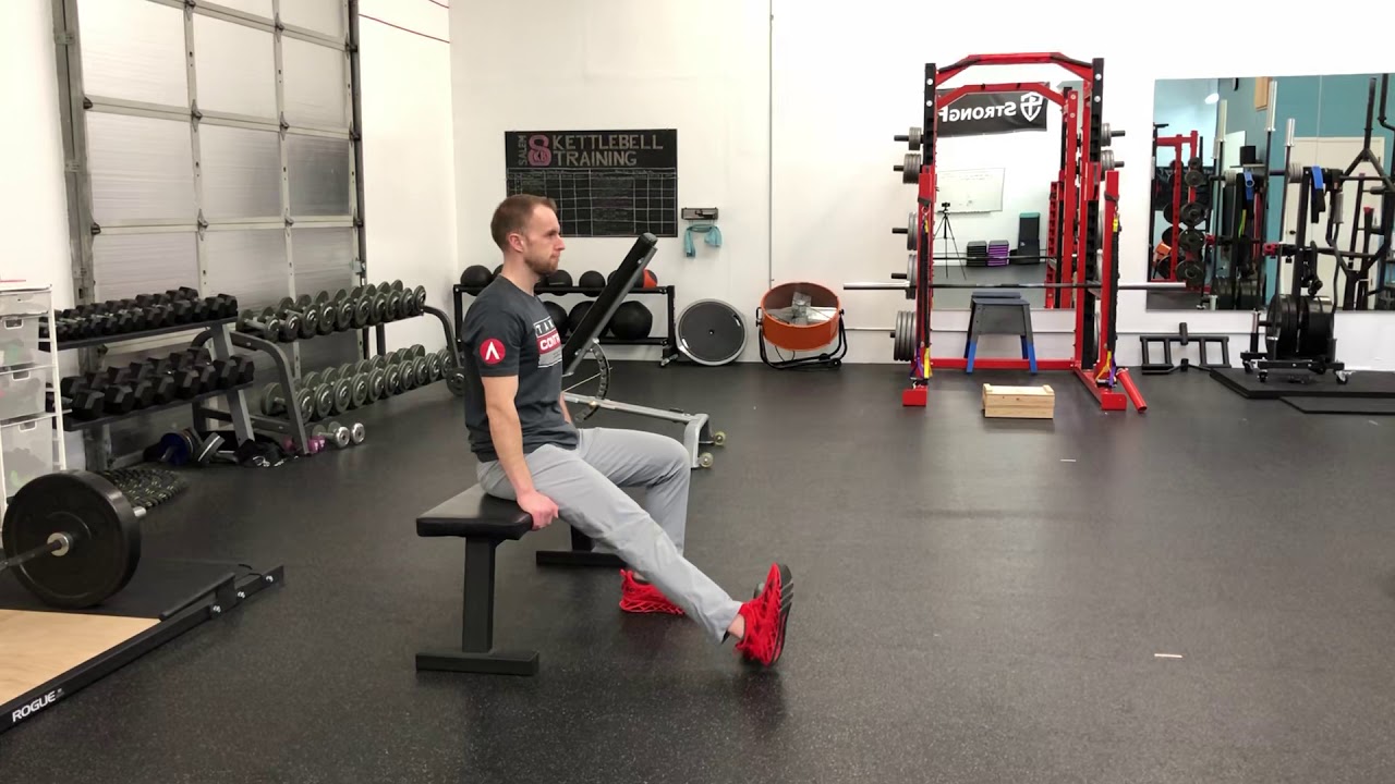 Modified Leg Raise with Kettlebell - YouTube