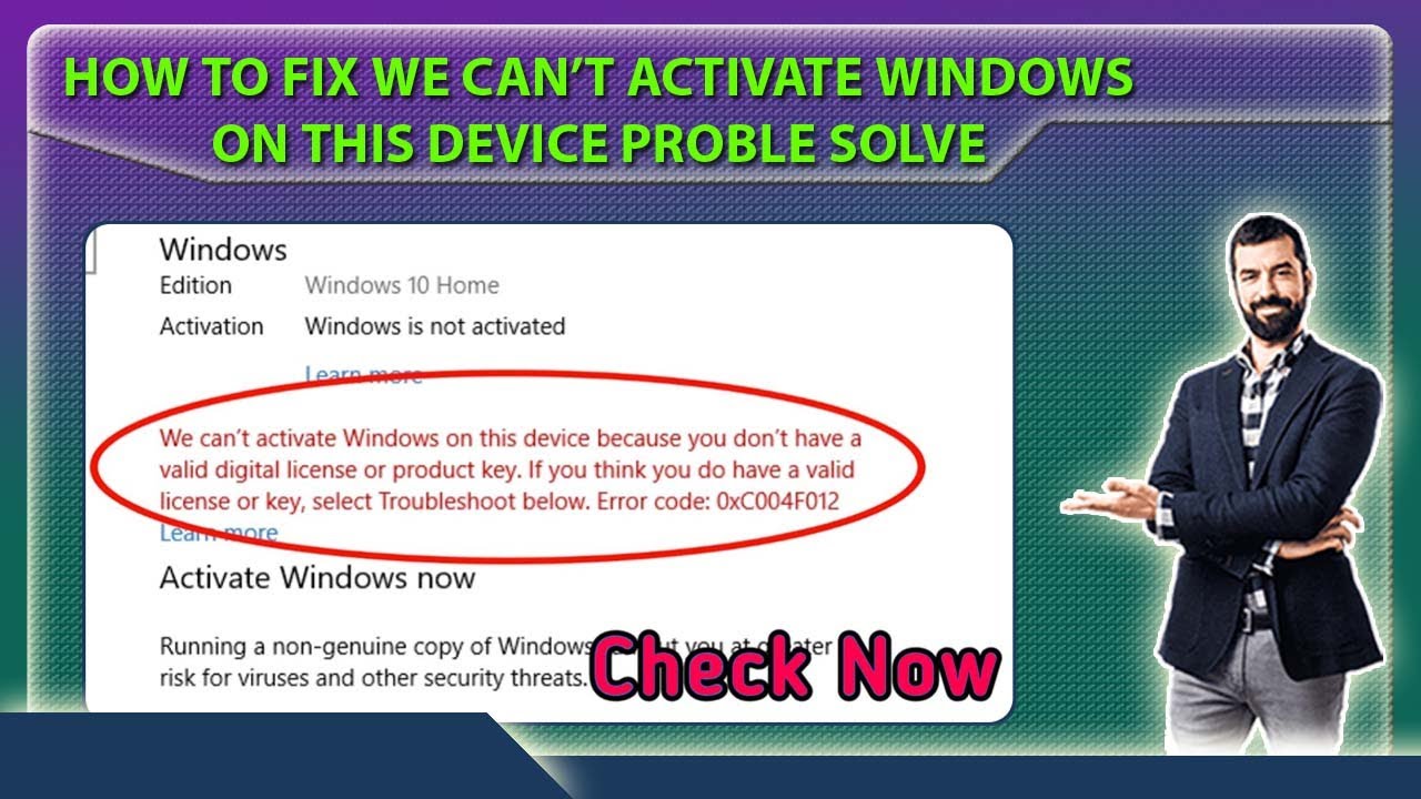 Fix “We can’t activate Windows on this Device we can’t connect to your ...