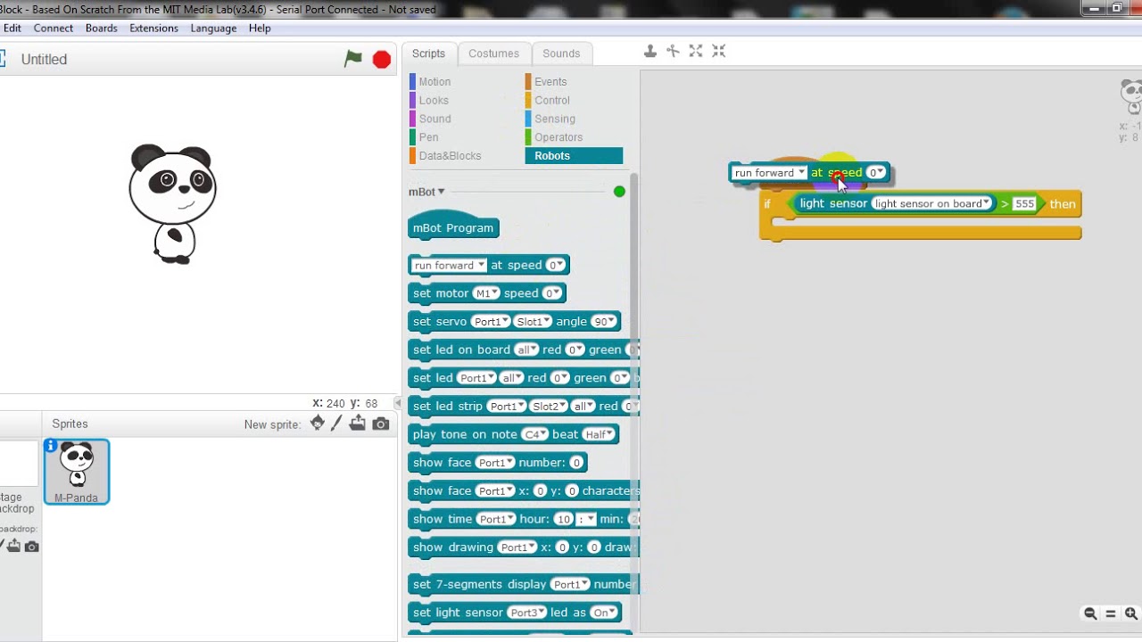 light sensor robot mbot مشروع مركب - YouTube