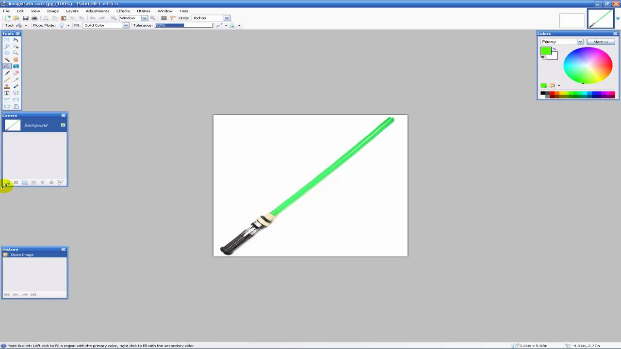 Paint.NET Realistic Lightsaber Effect - YouTube
