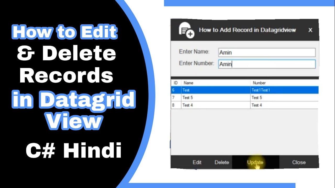 How To Edit And Delete Records In Datagrid View Control C With Microsoft Access Database