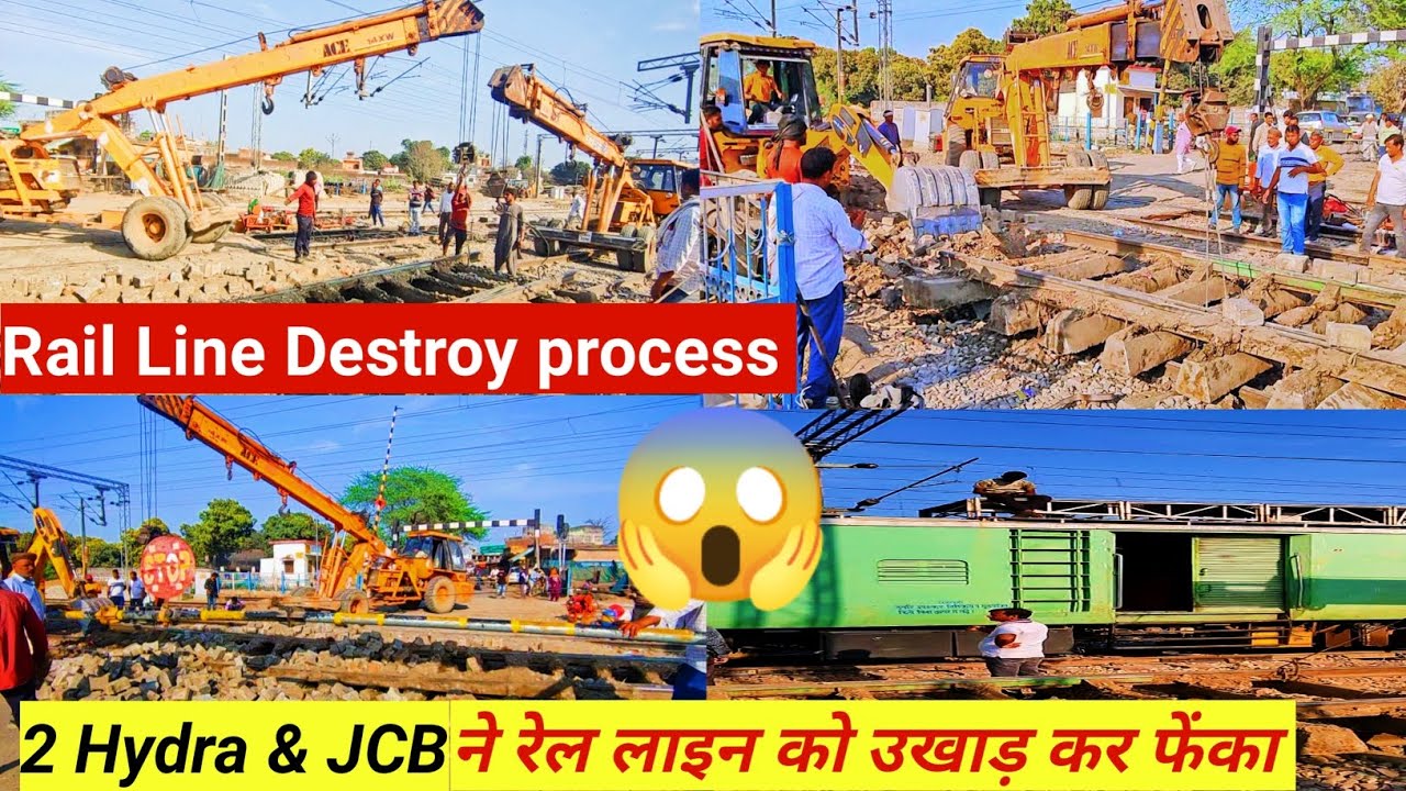Crane vs Jcb | Crane and jcb Destroy Rail | JCB 3DX | Crane vs ...