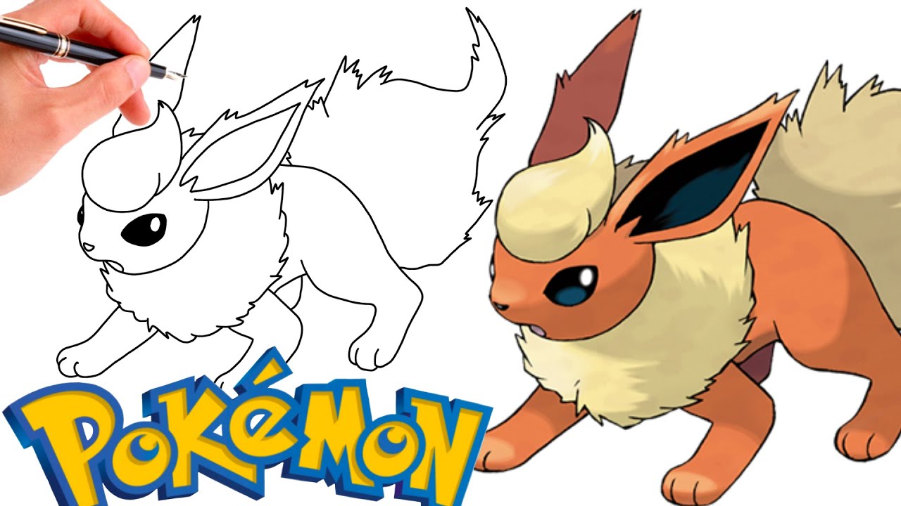 How To Draw FLAREON POKEMON #136 | Generation 1 - YouTube