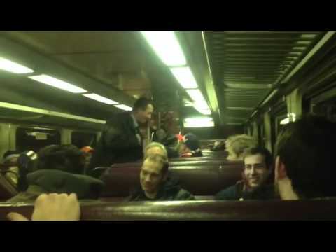 Drunk Patriots fan gets kicked off train - YouTube