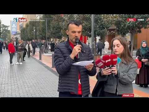 Trabzon'da ilginç eylem... Ayakları altına aldı!