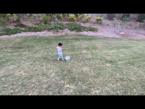 How toddler kick ball like a pro - YouTube
