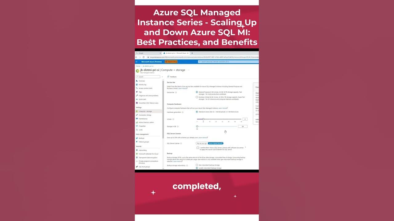 Azure Sql Managed Instance Series Scaling Up And Down Azure Sql Mi Best Practices And