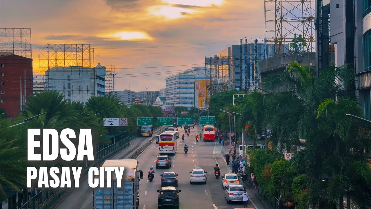 [4K HDR] Rush Hour Walk Along EDSA Southbound | Pasay City, Philippines ...