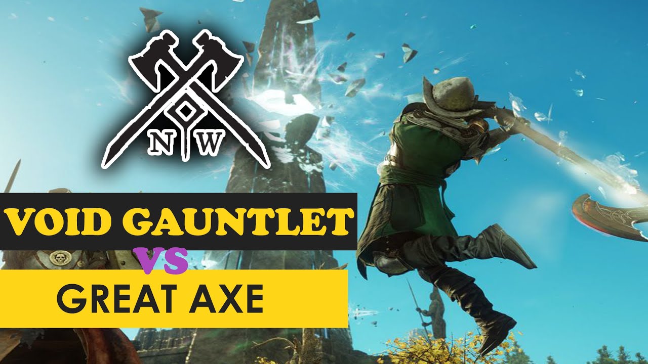 Void Gauntlet Vs Great Axe PVP [New World] Heavy Damage Life Staff ...