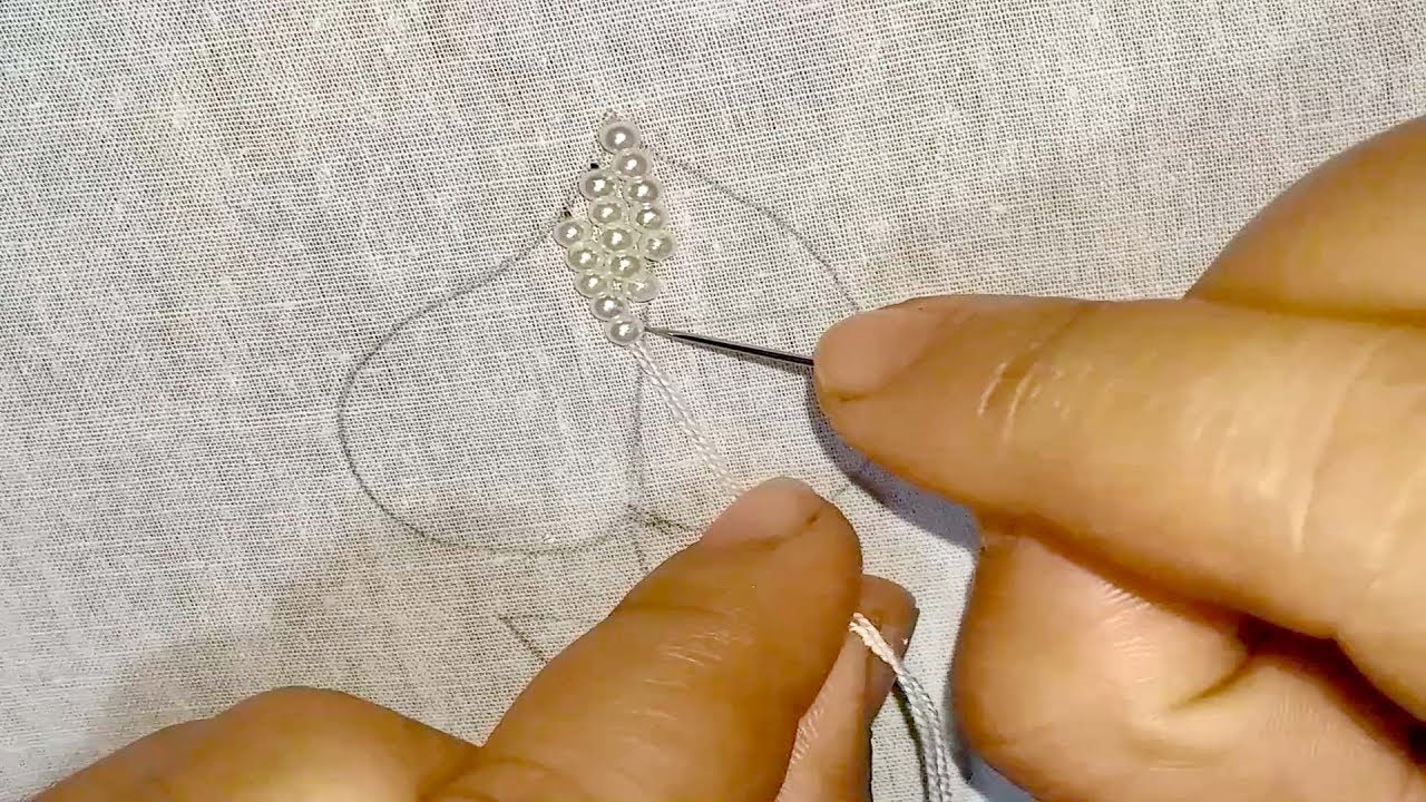 Amazing Pearl work | Pearl embroidery design. - YouTube