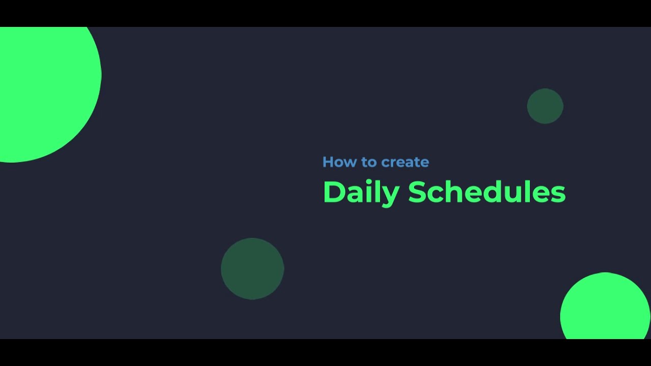How To Create Daily Schedule YouTube How To Create Daily Schedule YouTube