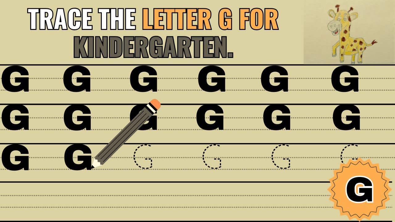 How to trace the letter G | Trace the letter g | Trace Alphabets along ...