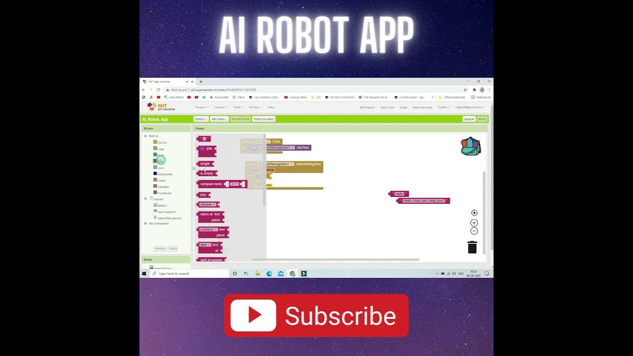 Create AI Robot Mobile App || MIT App Inventor || By Krishna Raghavendran #shorts - YouTube