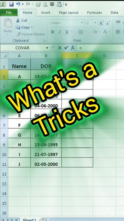Age Calculator| How to calculate age in Excel #exceltips #excel # ...