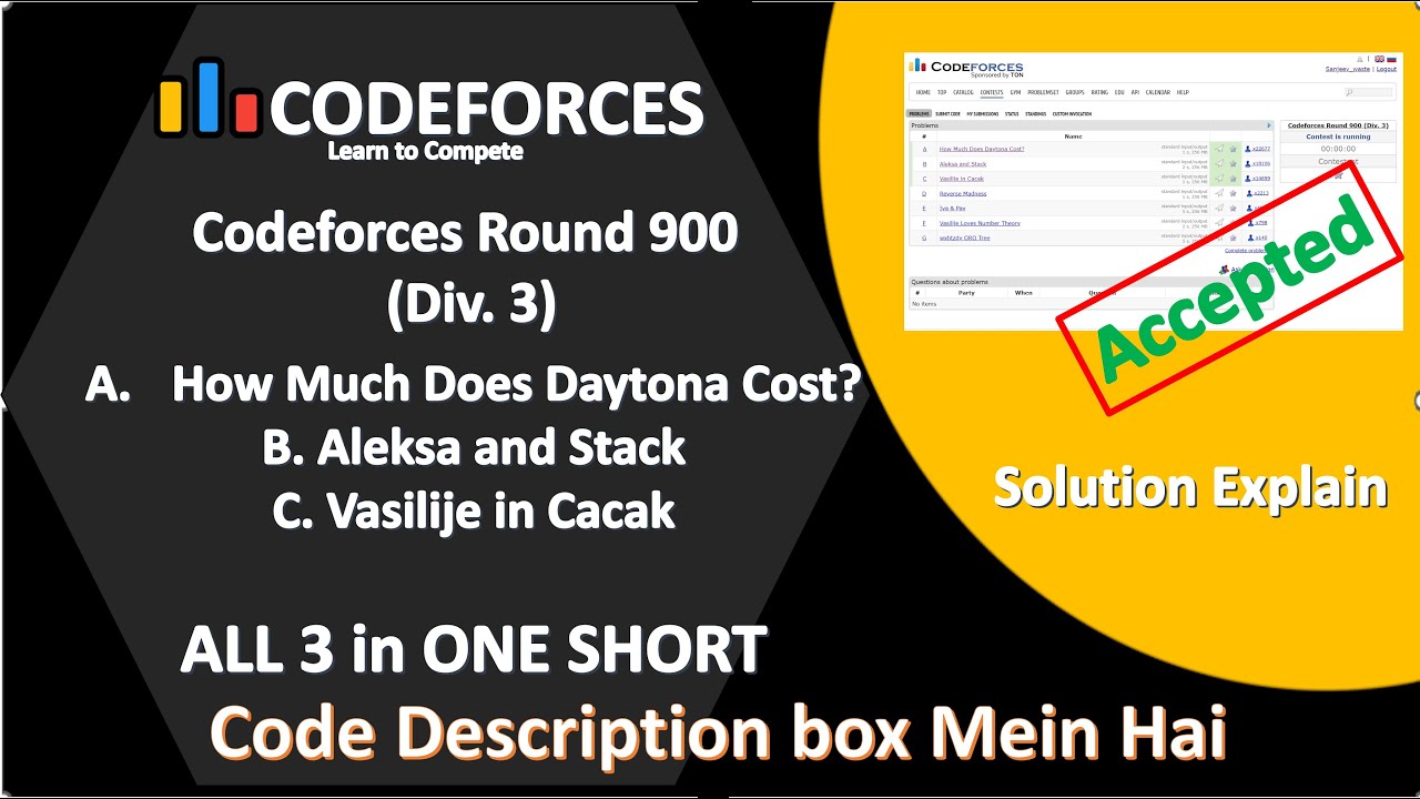 A B C All Three In One Short Codeforces Round 900 Div 3 Solution Explain Youtube 1916