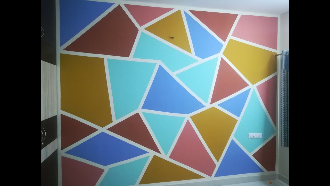 How to paint a vibrant geometric pattern accent wall in three steps # ...