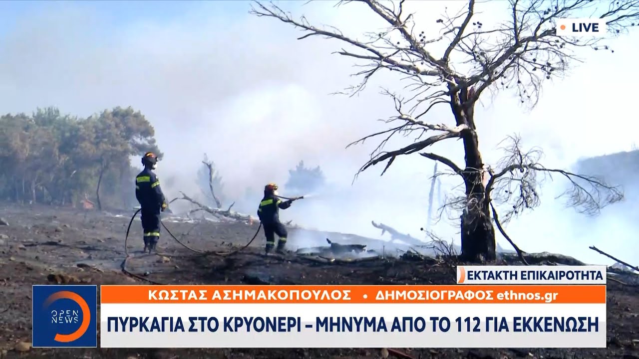 ‘Έκτακτη επικαιρότητα: Πυρκαγιά στο Κρυονέρι – Μήνυμα από το 112 για ...