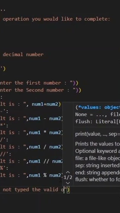 Create Your Own Calculator 🙂🙂 | #shorts #python #coding #calculator #Arithmetic Operations - YouTube