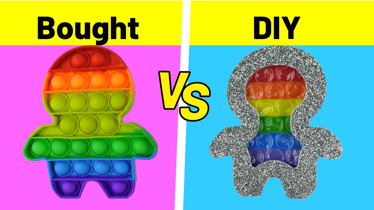 Me vs Store bought Pop it Challenge! ASMR - Expensive vs Cheap DIYs ...