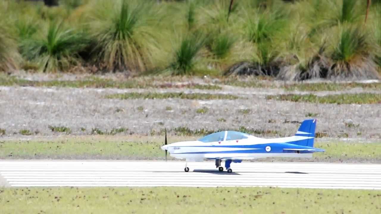 RC PC-21 maiden landing - YouTube