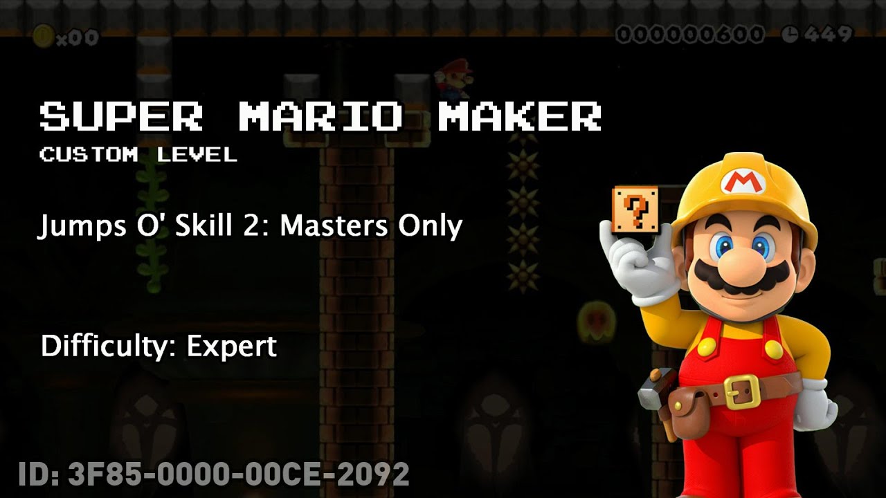 Super Mario Maker Level - Jumps O' Skill 2: Masters Only - YouTube