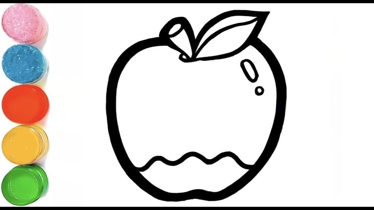 How To Draw an Apple Drawing | Apple Fruit Drawing For Kids | Super ...