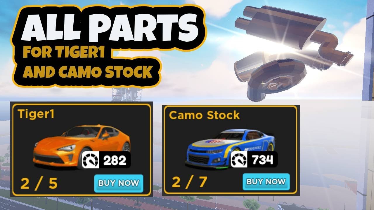 ROBLOX DRIVE WORLD | ALL PARTS LOCATION FOR TIGER1 AND CAMO STOCK QUEST ...