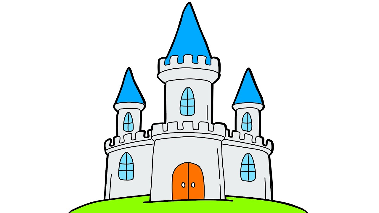How to Draw a Fairy Tale Princess Castle Step by Step | Easy Cartoon ...
