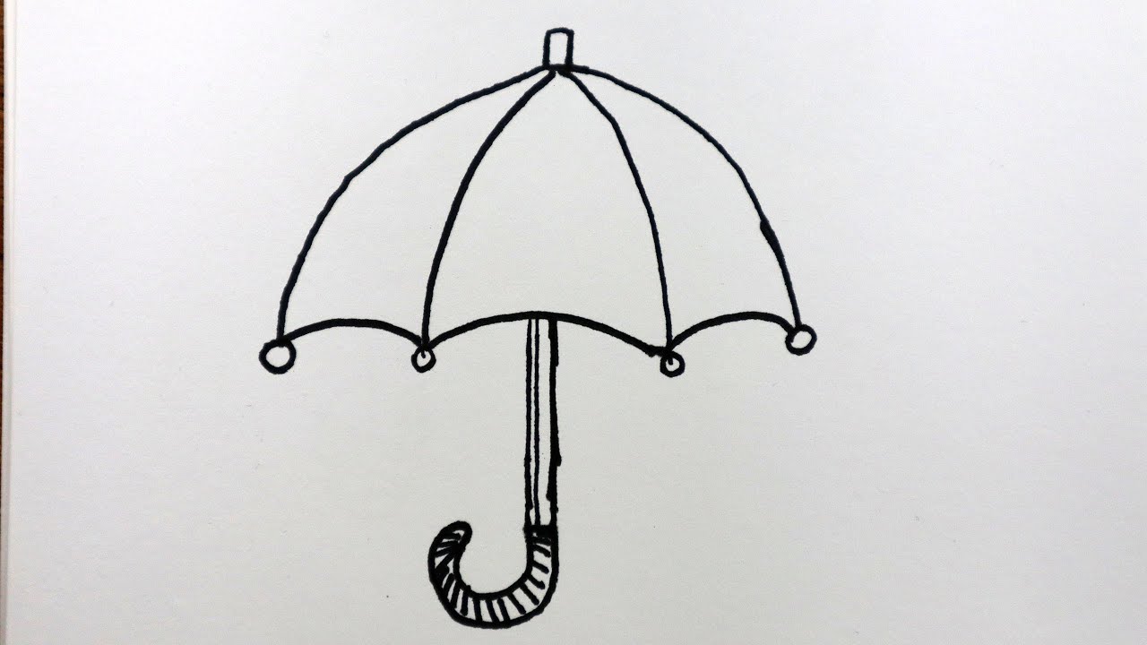 Simply Draw || how to draw umbrella easy - YouTube