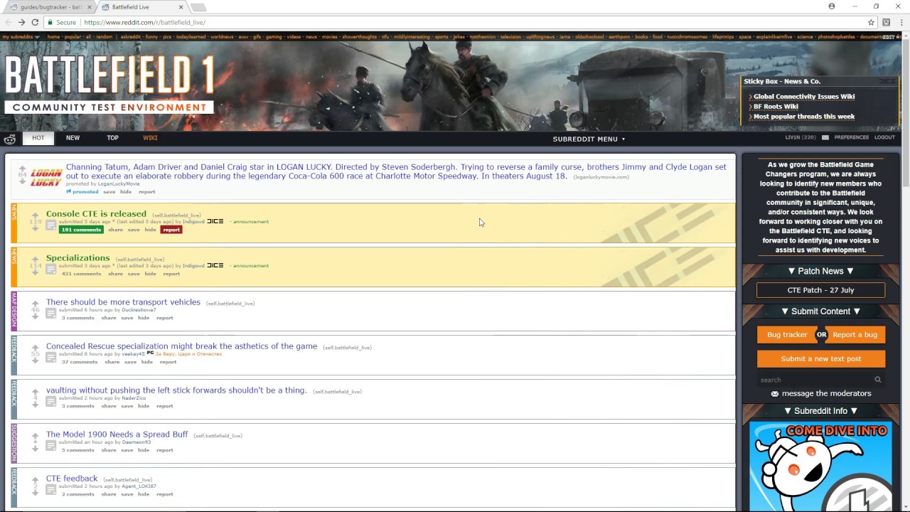 Battlefield 1: CTE Console Info, How to Improve BF1, What Dice is Looking for From You - YouTube