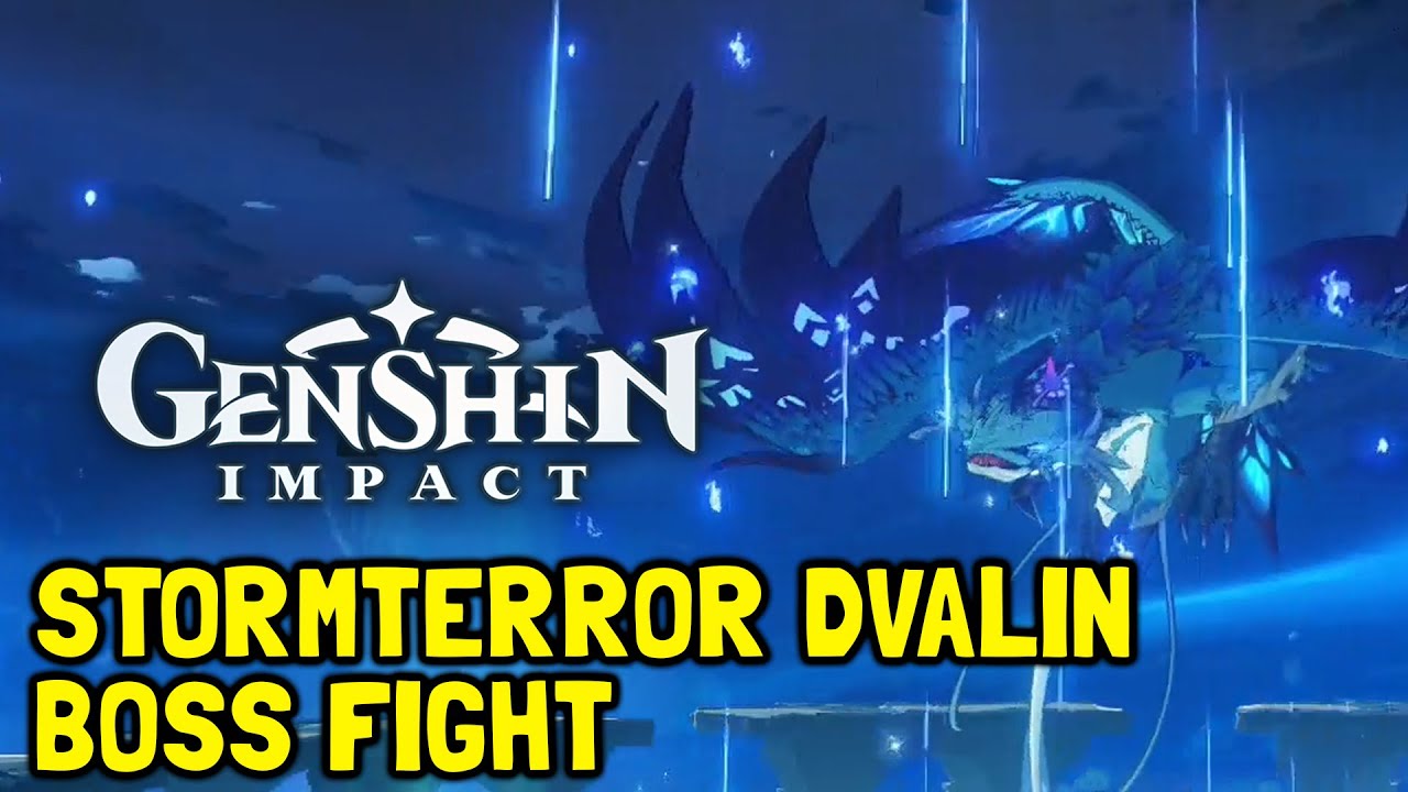 Genshin Impact Stormterror Dvalin Boss Fight - YouTube