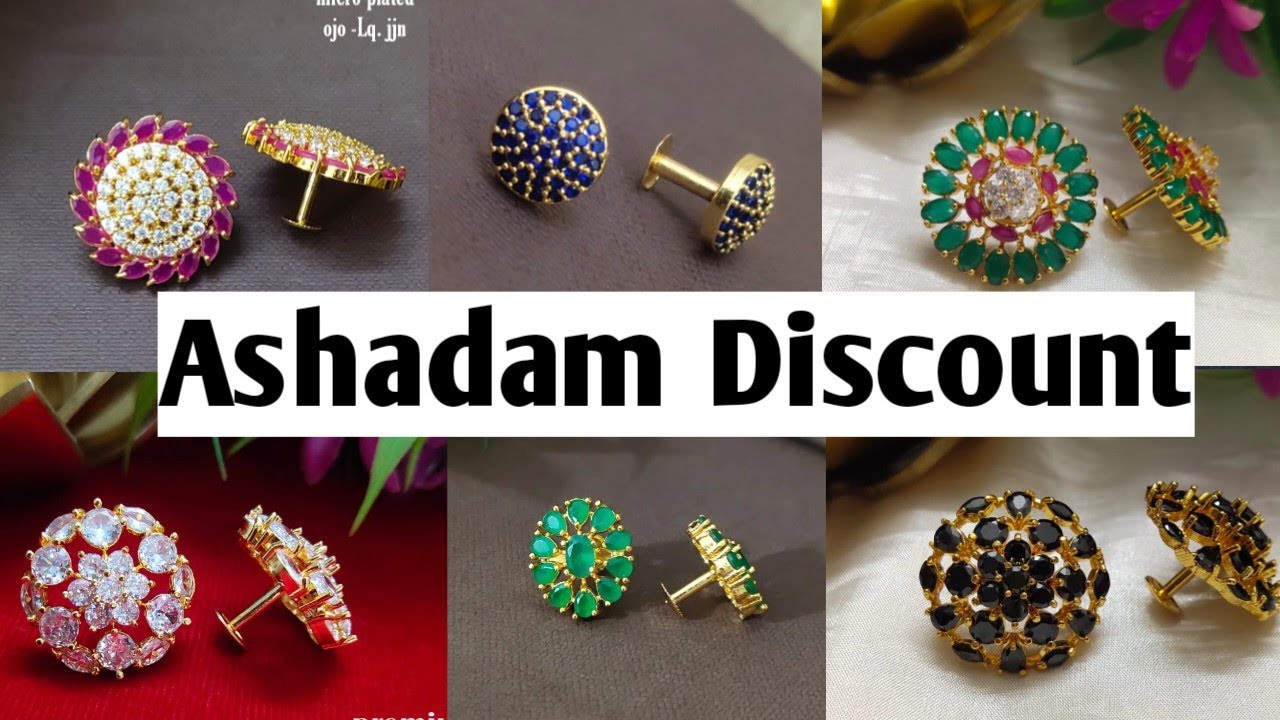 Ashadam discount | South screw back earrings | One gram gold earrings ...