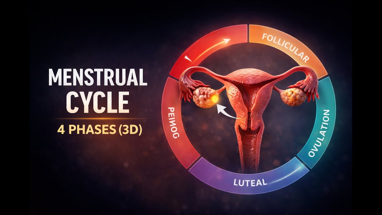 How the Menstrual Cycle Works (3D) | The 4 Phases Explained - YouTube