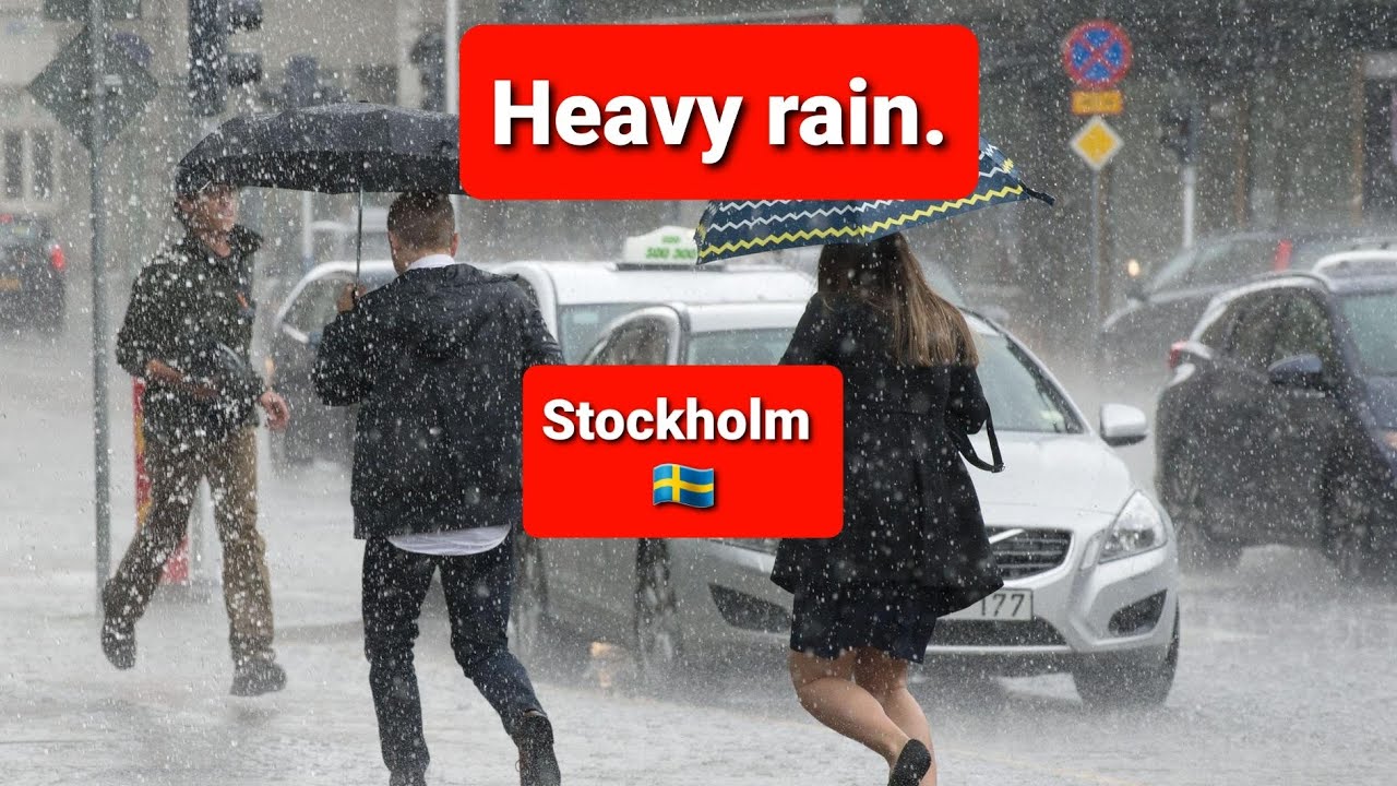 Stockholm Sweden: Driving in heavy rain. | Körning i kraftig regn ...