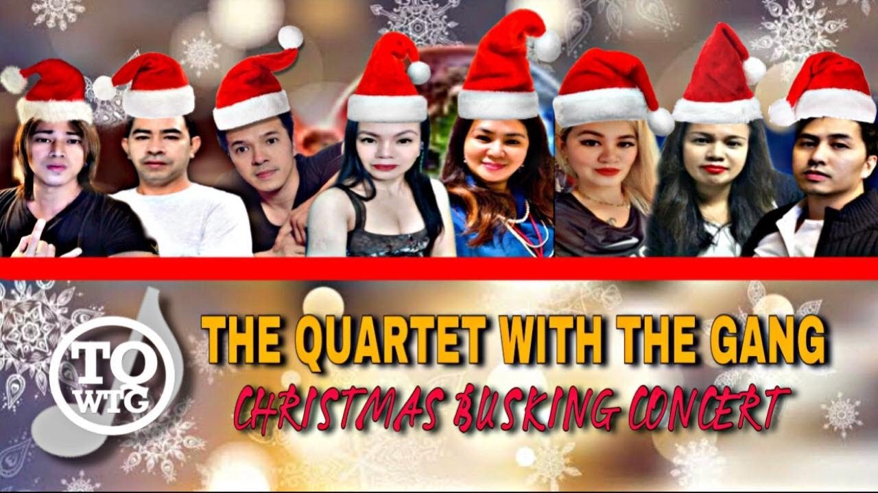 The Quartet With The Gang Christmas Busking Concert - YouTube