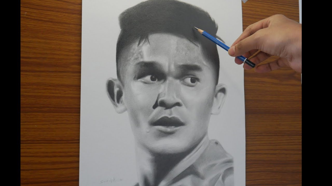 Drawing Sunil chhetri ⚽ - YouTube