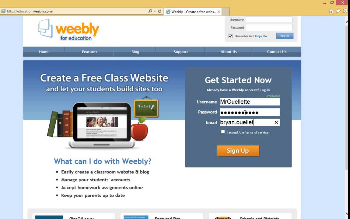 Weebly SIgnup - YouTube