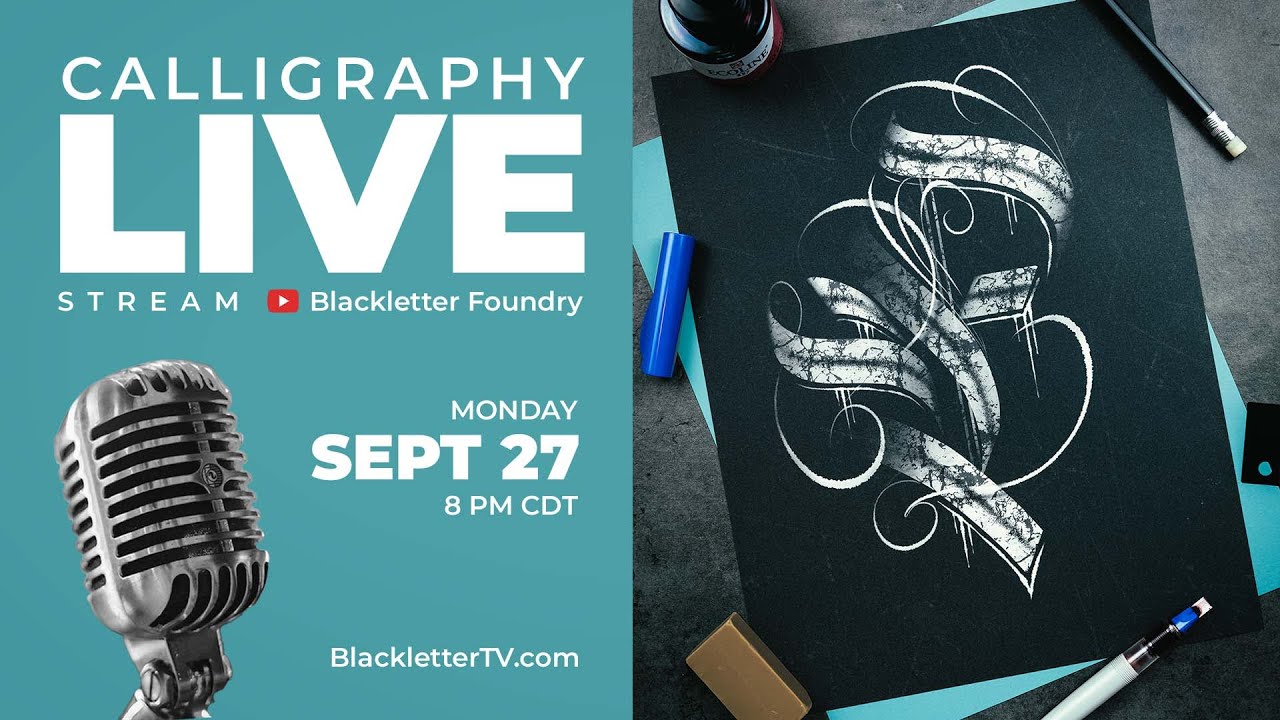 Make a Super 3D Gothic Calligraphy S in PROCREATE [LIVE] - YouTube