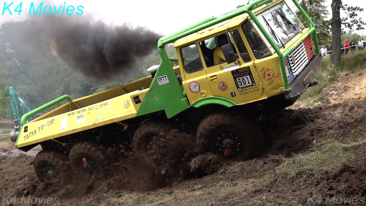 8x8 off road Mercedes, Tatra trucks in action in truck trial @ Royere ...