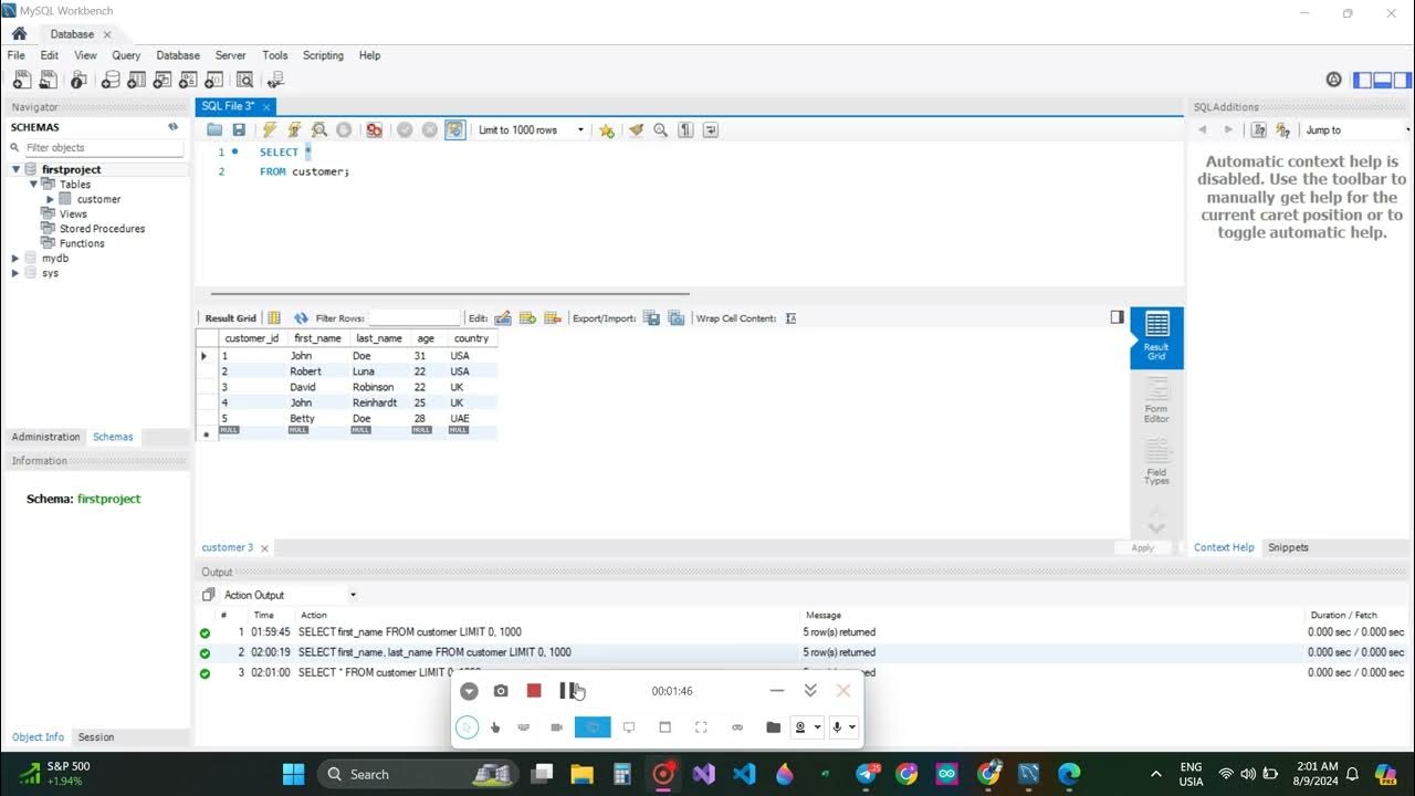 MySQL Project 7: 'Select' Created by Trishanth Kumar - YouTube
