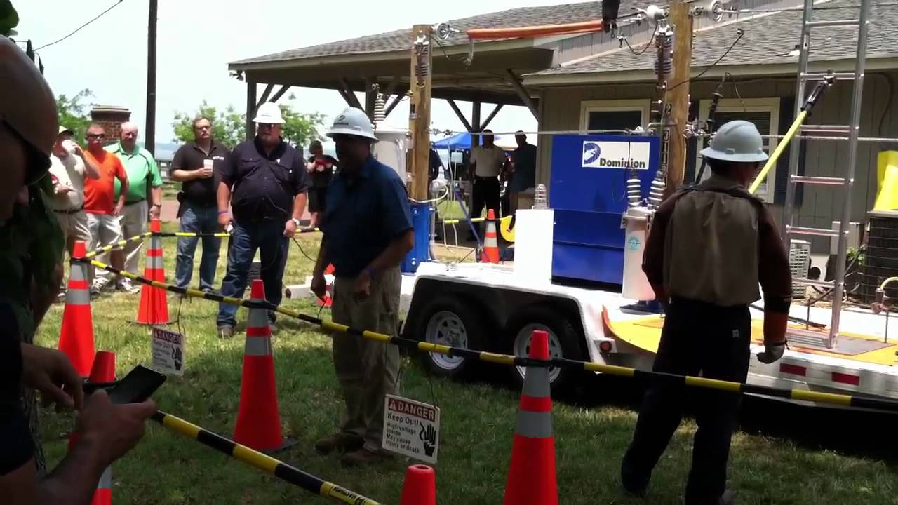 Dominion arc flash demo 3 ladder - YouTube