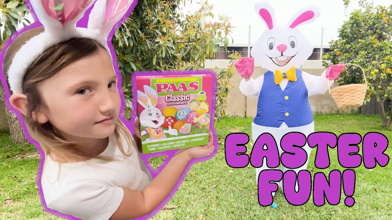 FAMILY EASTER FUN!!! Dyeing eggs and a visit from the EASTER BUNNY ...
