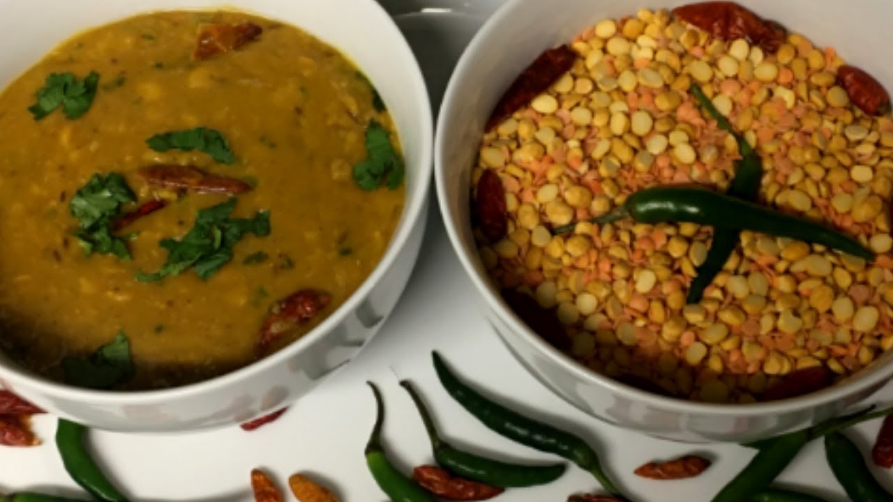 Chana and Masoor daal recipe |Yellow and Red Lentil Curry | Mixed daal ...