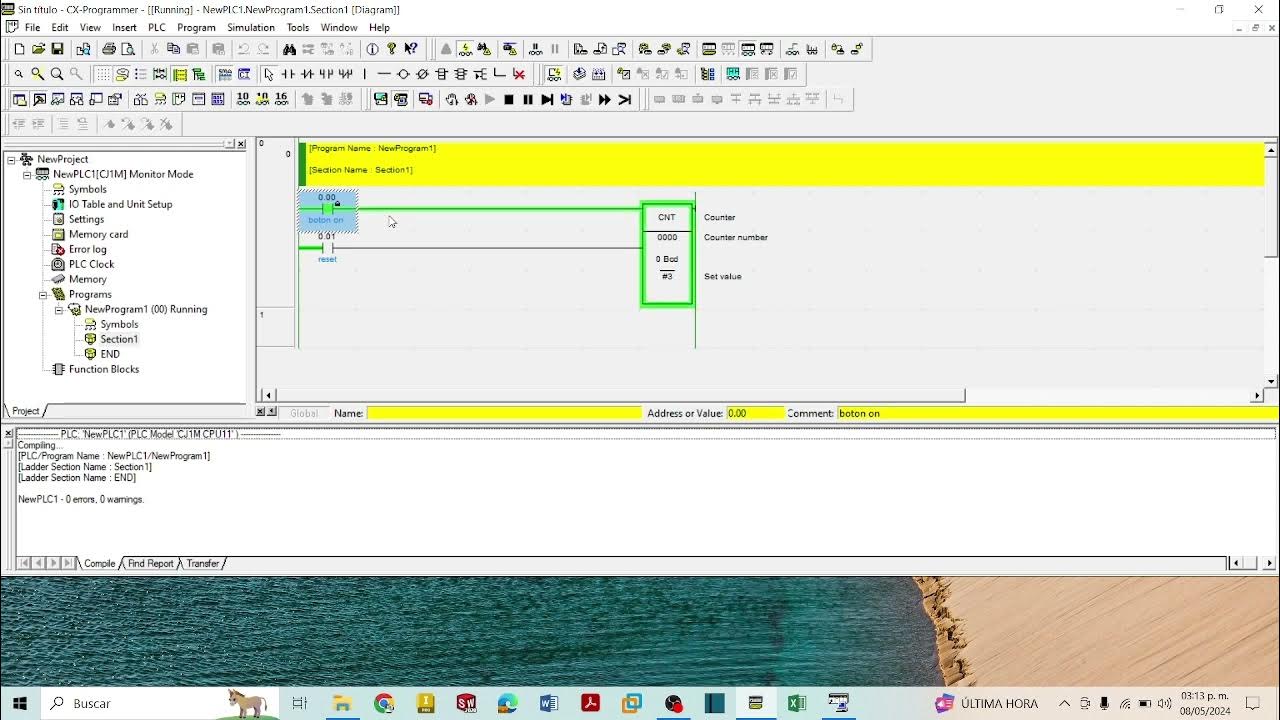 Contador en CX programmer - YouTube