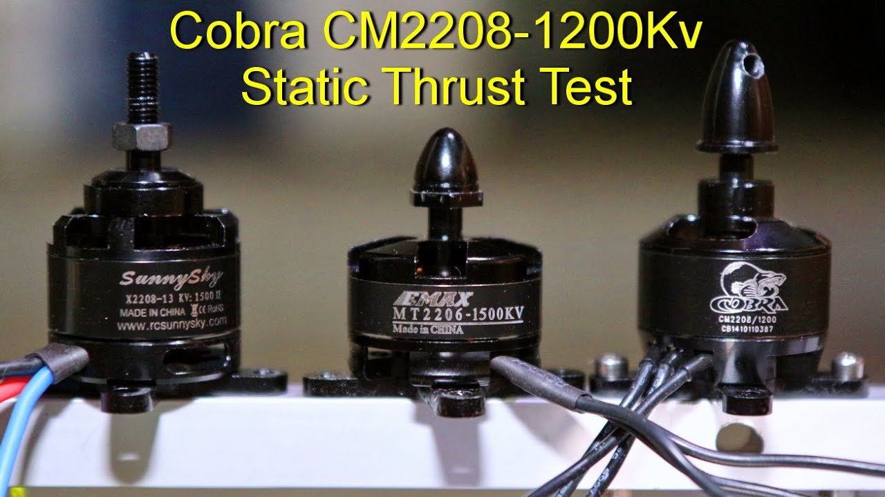 Cobra CM2208-1200kv 1.0Kg Static Thrust Test - YouTube