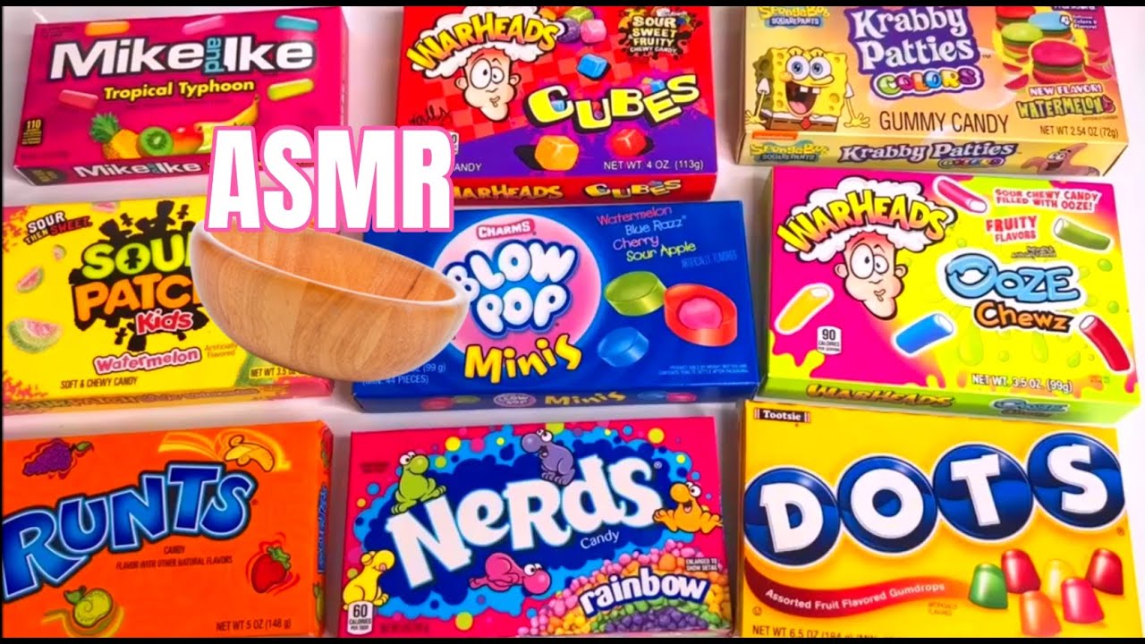 Filing cups with Rainbow Candies, Filling Bowl with Lots of Candy. ASMR ...