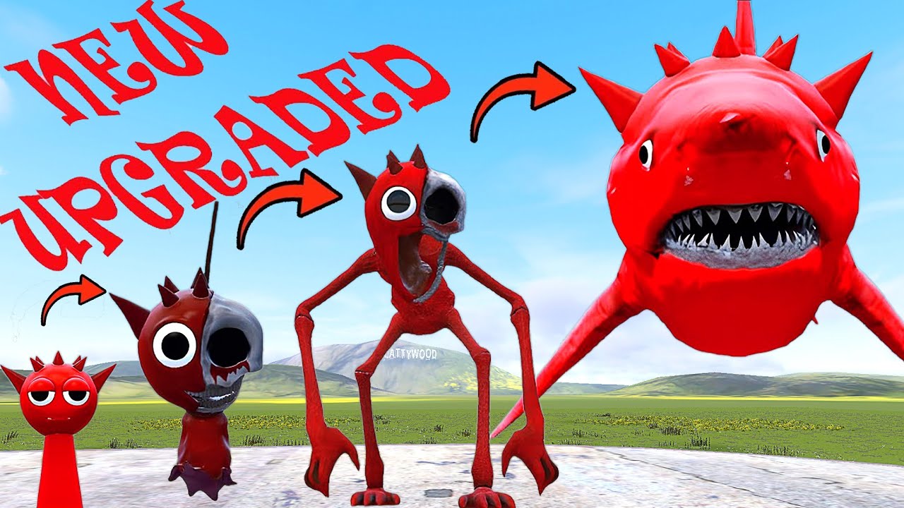 NEW UPGRADED SPRUNKI RADDY SHARK PHASES 1-11 POPPY PLAYTIME CHAPTER 4 ...