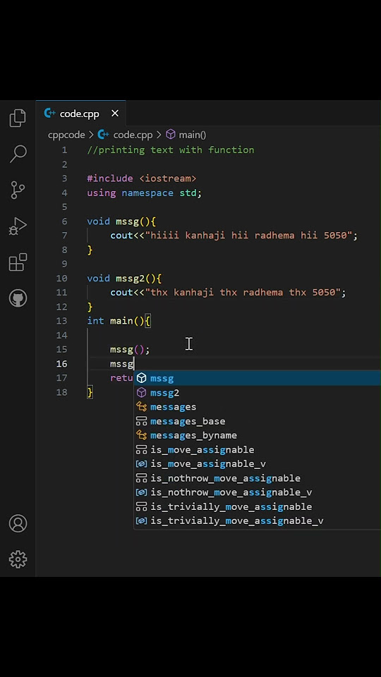 Exploring the Versatility of Void Functions in C++ Code | day 15 ... radhe radhe 🩵 - YouTube