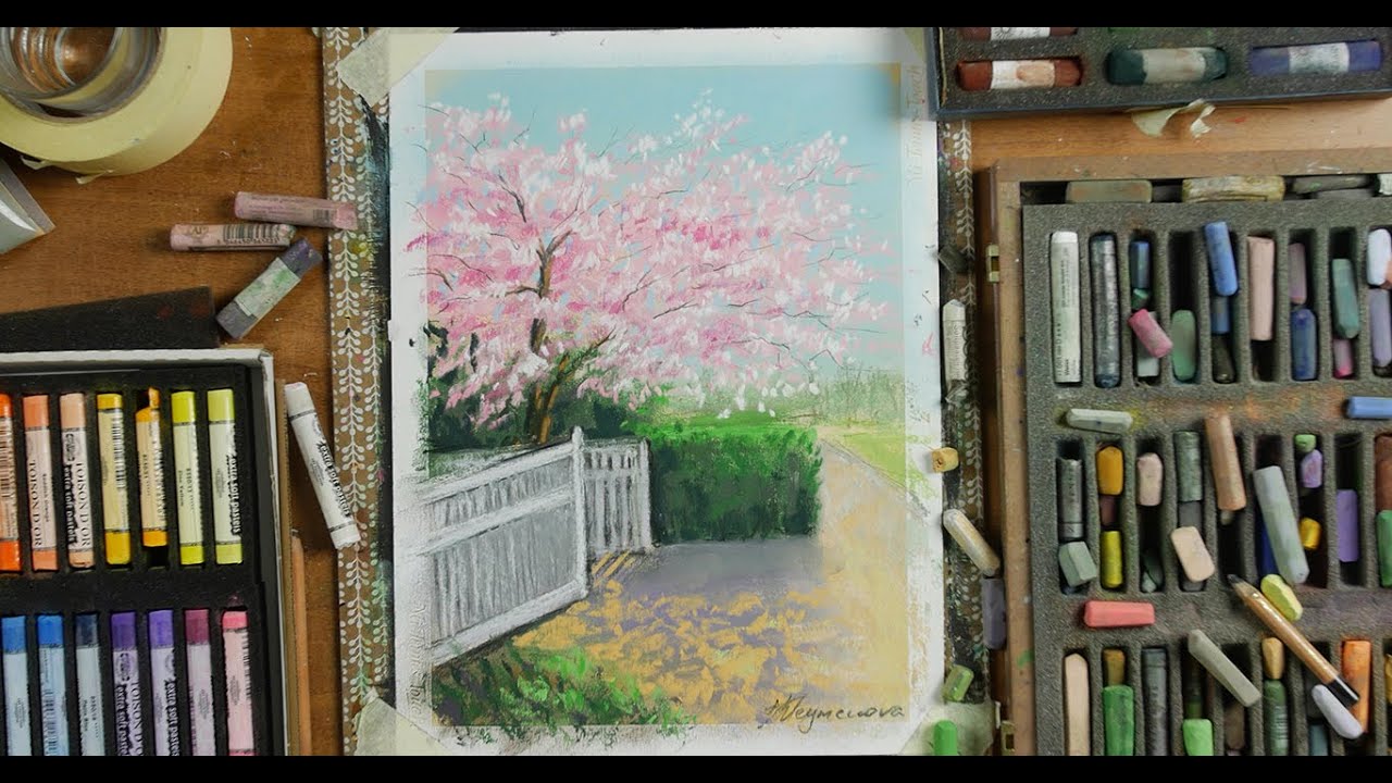 Пейзаж пастелью для начинающих Как нарисовать картину пастельными