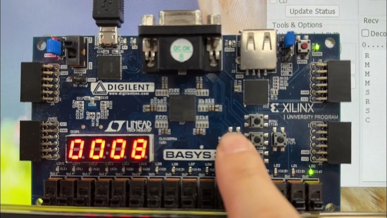 FPGA basys 3 up down counter UART with button - YouTube